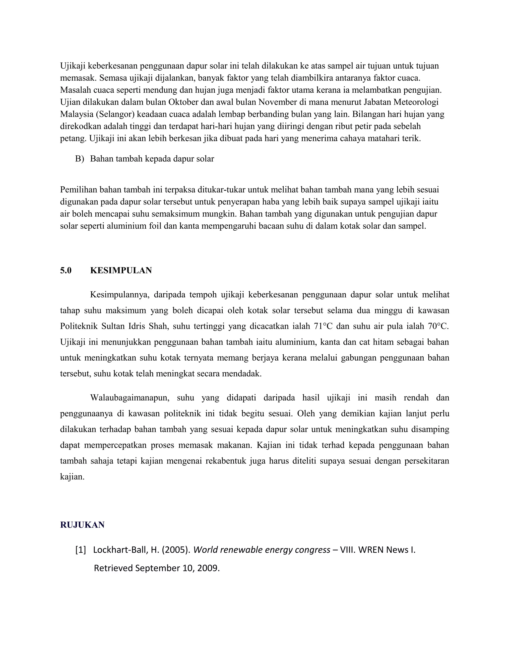 Kajian Dapur Solar | DOC