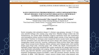 KAJIAN DOCKING DAN PREDIKSI BEBERAPA ASPEK FARMAKOKINETIKA DESAIN ...