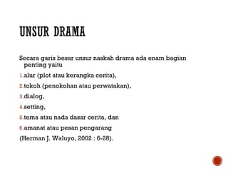Kajian drama indonesia p pt 1- unsur&struktur karya | PPT