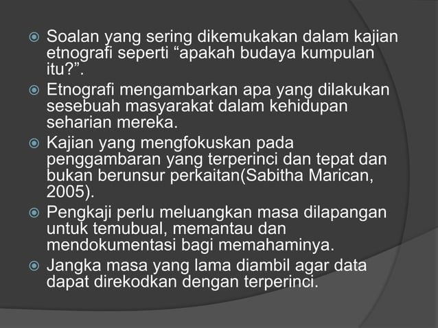 Kajian etnografi | PPT