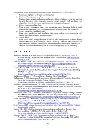 KAJIAN ETNOMATEMATIKA PADA BUDAYA PENANGKAPAN IKAN PAUS DAN SISTEM BARTER MASYARAKAT DESA ...