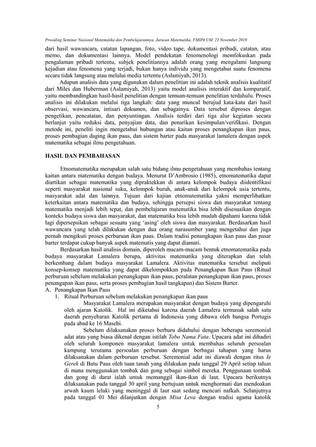KAJIAN ETNOMATEMATIKA PADA BUDAYA PENANGKAPAN IKAN PAUS DAN SISTEM ...