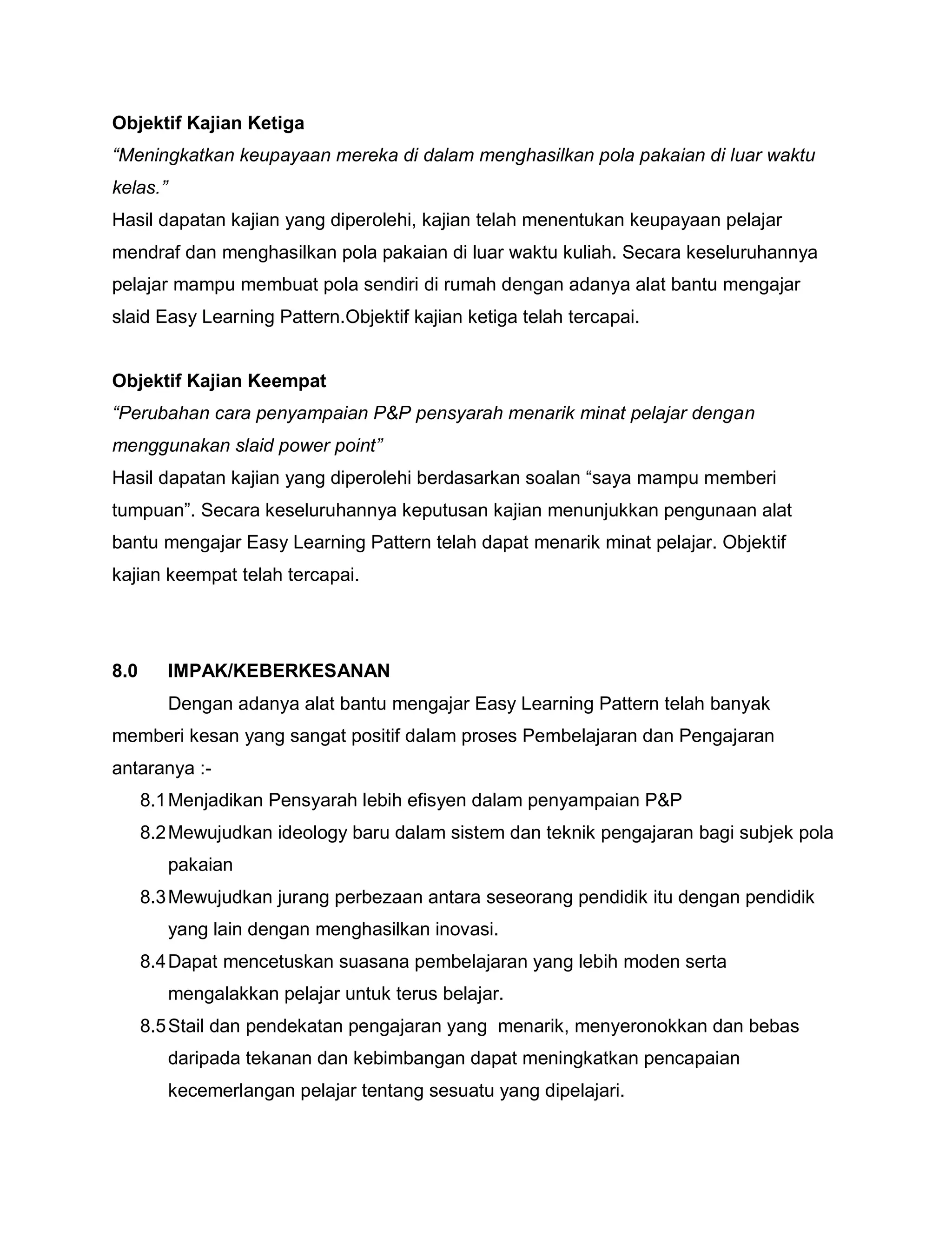 ALAT BANTU MENGAJAR : EASY LEARNING PATTERN | PDF