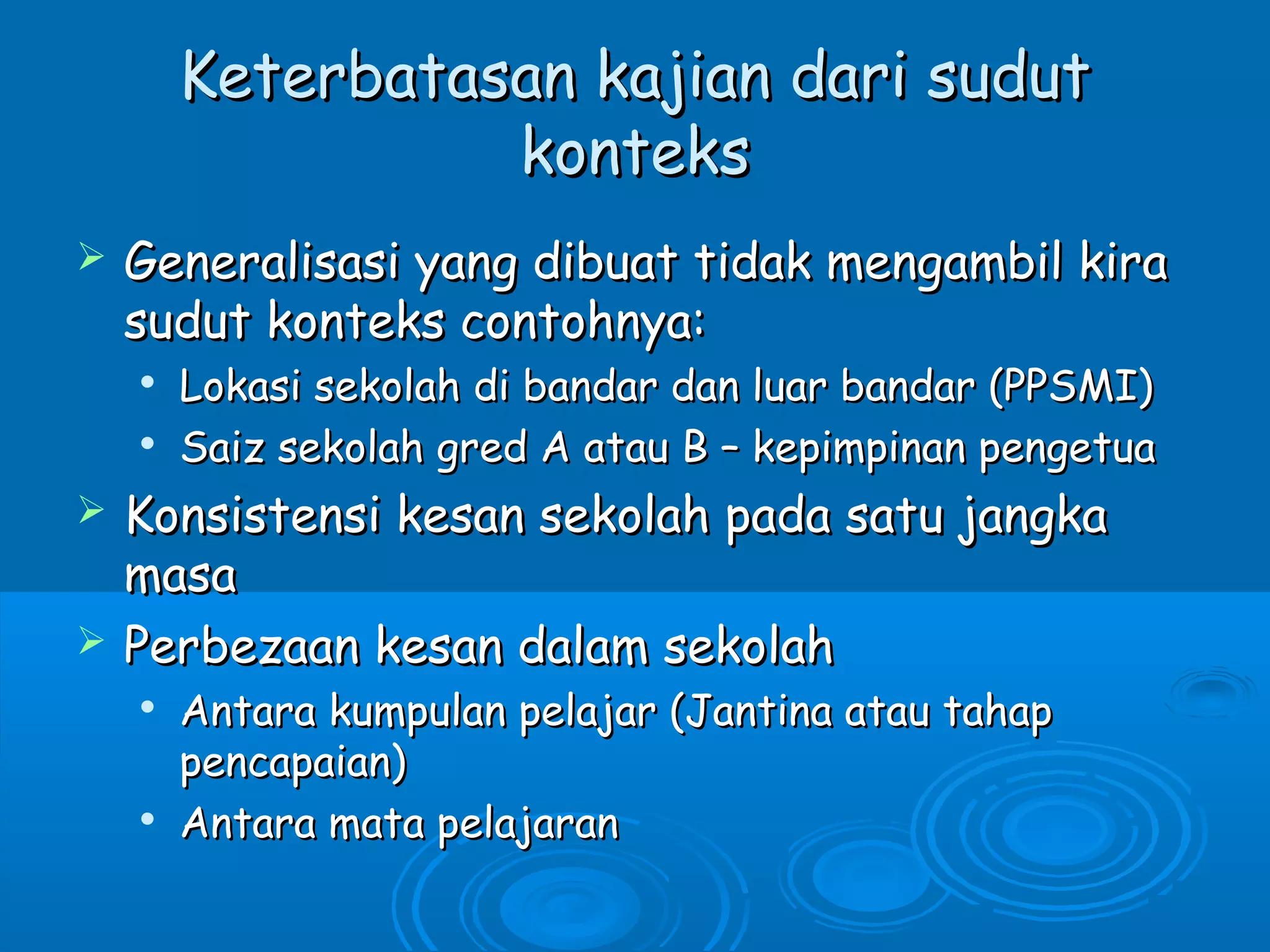Kajian keberkesanan sekolah | PPT