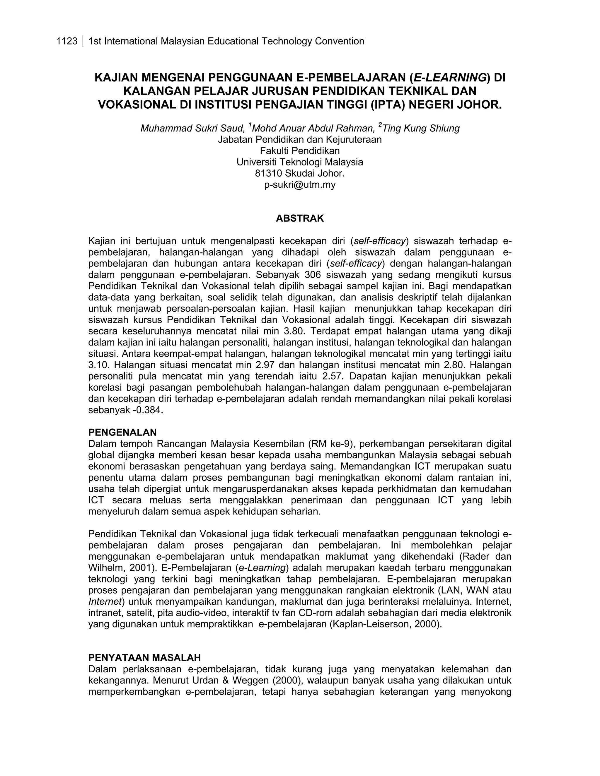 Kajian lain e learning | PDF