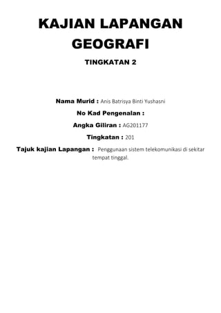 Kajian Lapangan Geografi Contoh Docx