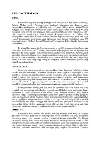 KAJIAN LITERATUR TENTANG KEPADATAN LALU LINTAS DENGAN KONSENTRASI ...