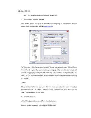 Kajian penggunaan mikrotik os sebagai router | PDF