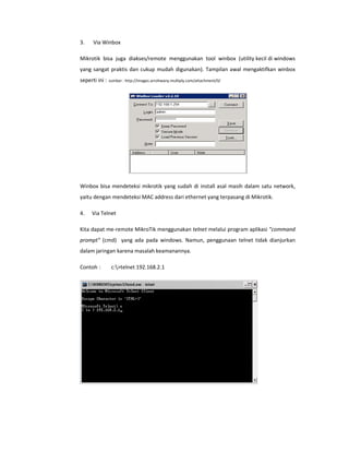 Kajian penggunaan mikrotik os sebagai router | PDF