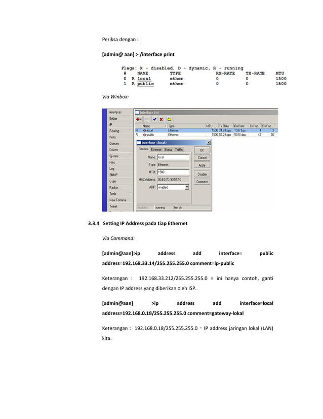 Kajian penggunaan mikrotik os sebagai router | PDF