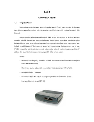 Kajian penggunaan mikrotik os sebagai router | PDF