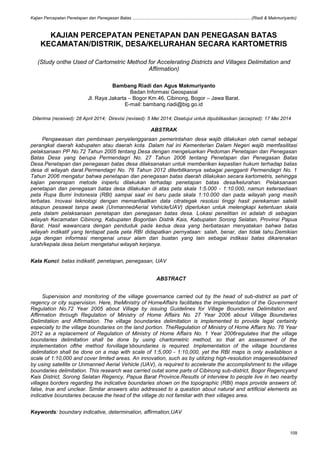 Kajian percepatan penegasan batas | PDF