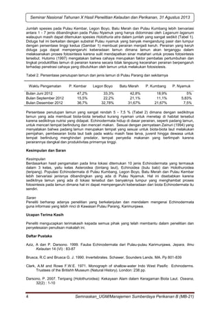 Kajian populasi echinodermata pada ekosistem padang lamun di kawasan ...