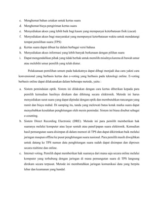 Kajian teori e voting pemilu | PDF