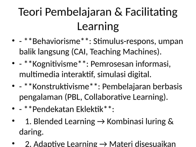 Kajian_Teori_Facilitating_Learning.pptx fix | PPTX