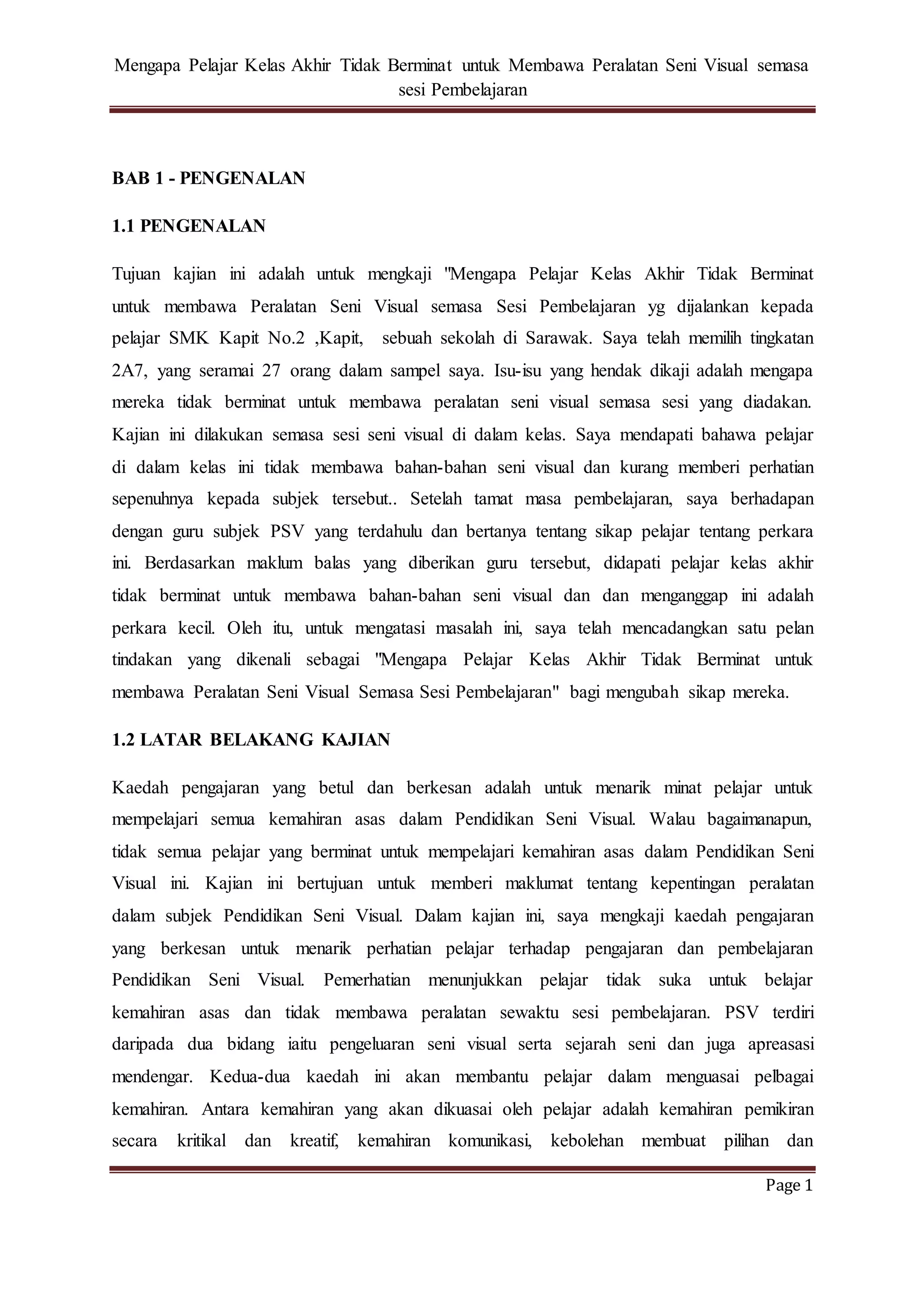 Kajian tindakan | DOCX