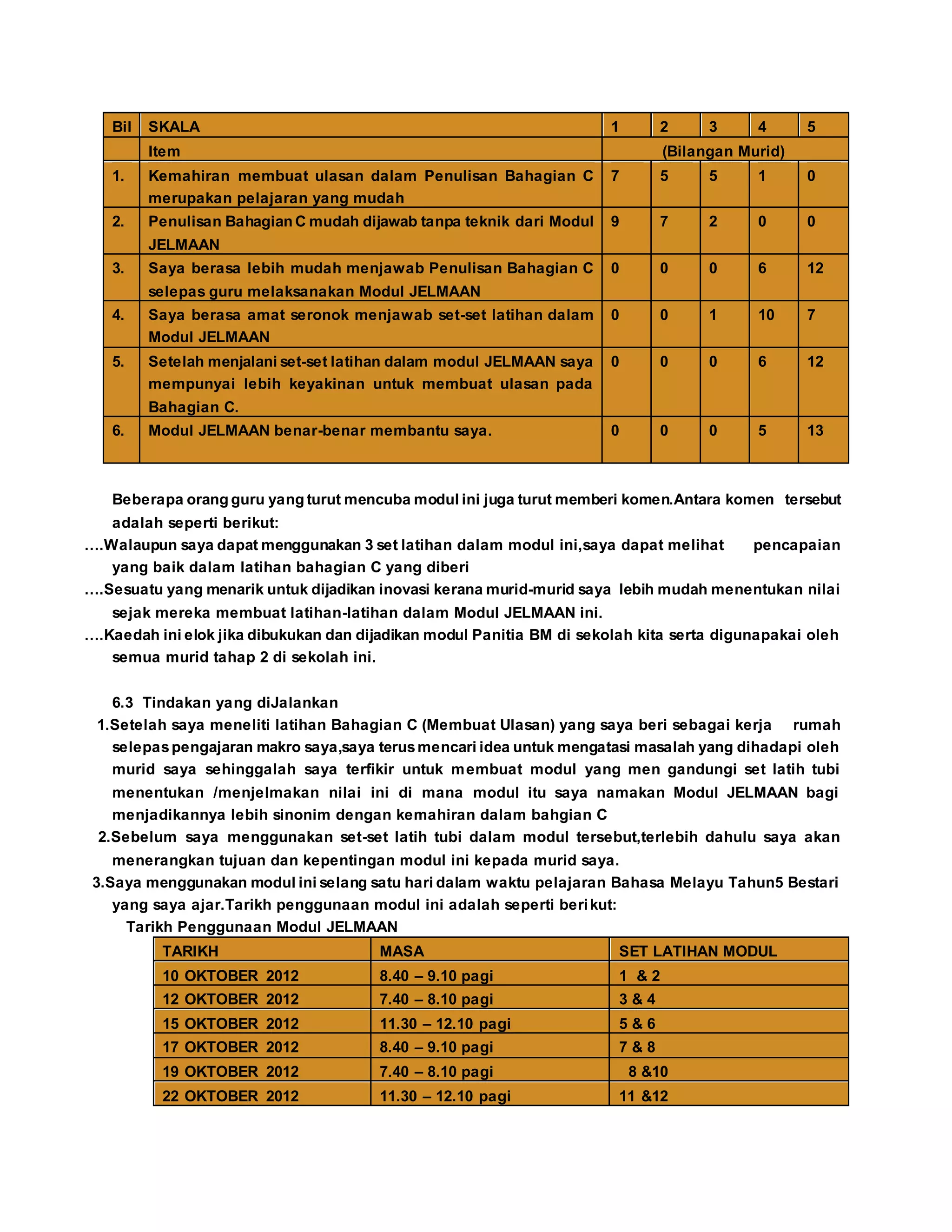 Kajian tindakan penulisan bm th 5 | PDF