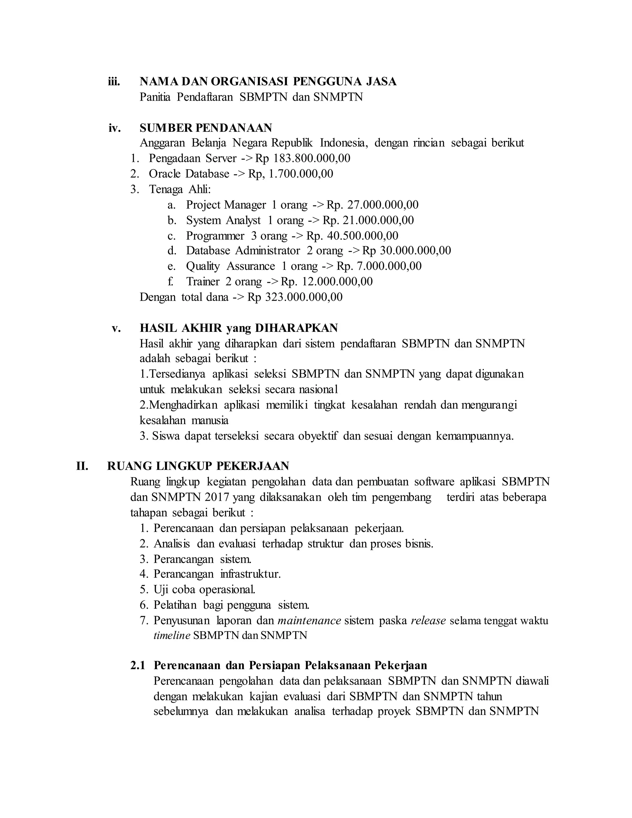 Kerangka Acuan Kerja | DOCX