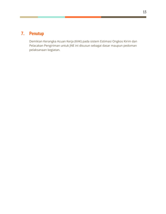 Kerangka Acuan Kerja JNE | PDF