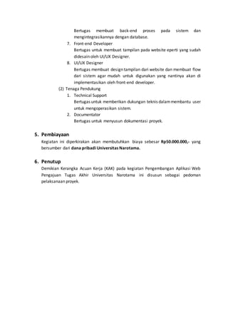 Kerangka Acuan Kerja (Pengembangan Aplikasi Web Pengajuan Tugas Akhir ...