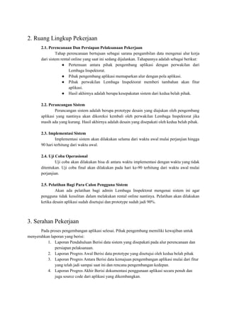 KAK - sistem layanan teknologi informasi inspektorat | PDF
