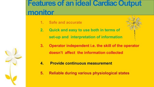 cardiac output monitoring | PPTX