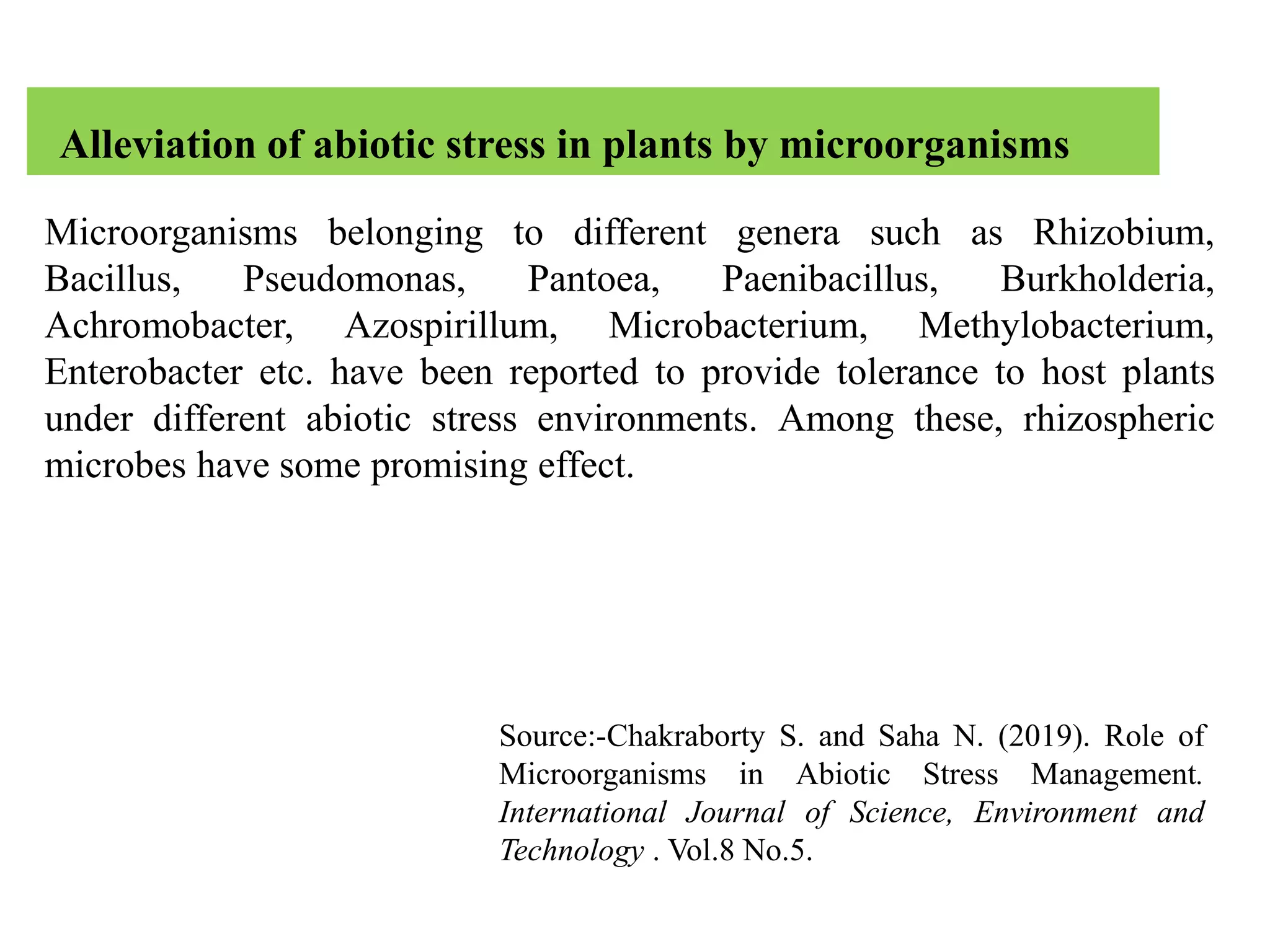 SOIL MICROORGANISMS AND THERE ROLE IN ABIOTIC STRESS MANAGEMENT | PPT