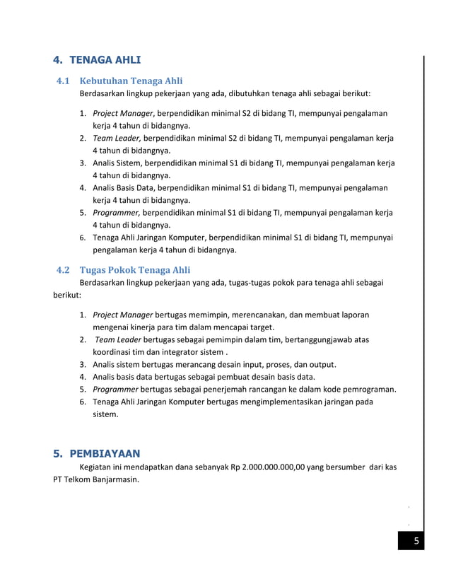 Kerangka Acuan Kerja - ETS MPPL E 2019 | PDF