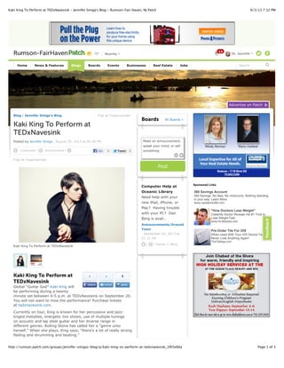 Kaki king to perform at te dx navesink - jennifer smiga's blog - rumson ...