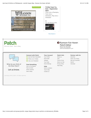 Kaki king to perform at te dx navesink - jennifer smiga's blog - rumson ...