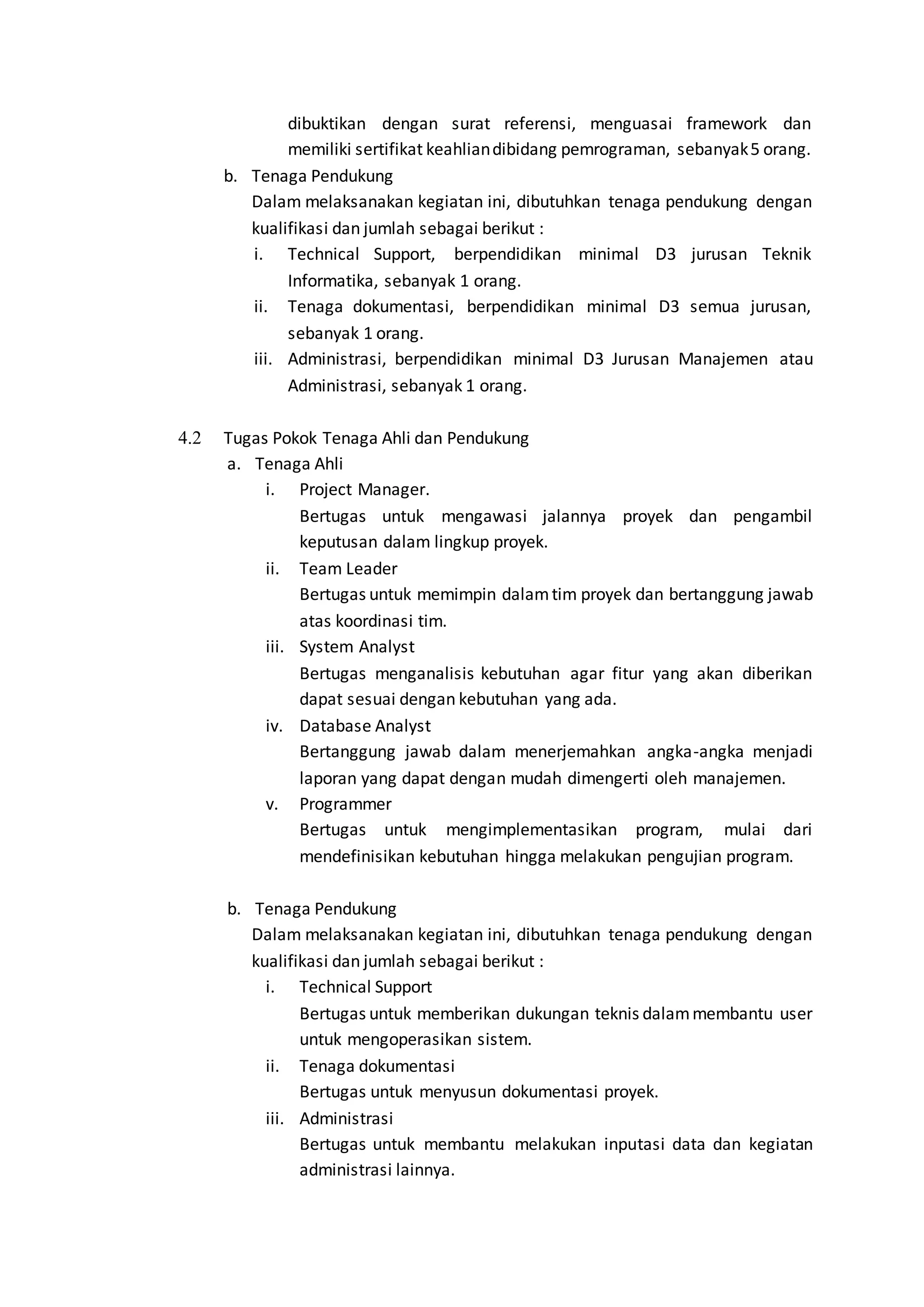Kerangka Acuan Kerja (Human Resource Information System) | PDF