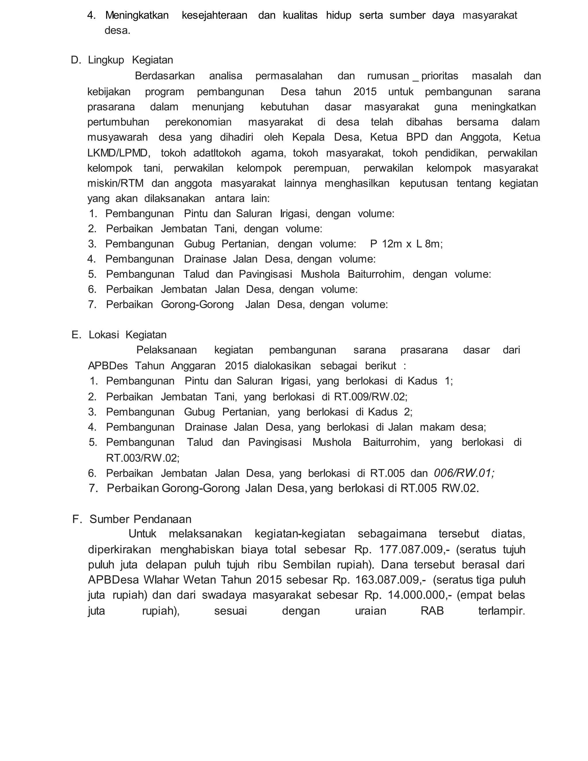 Kak kegiatan desa | DOCX