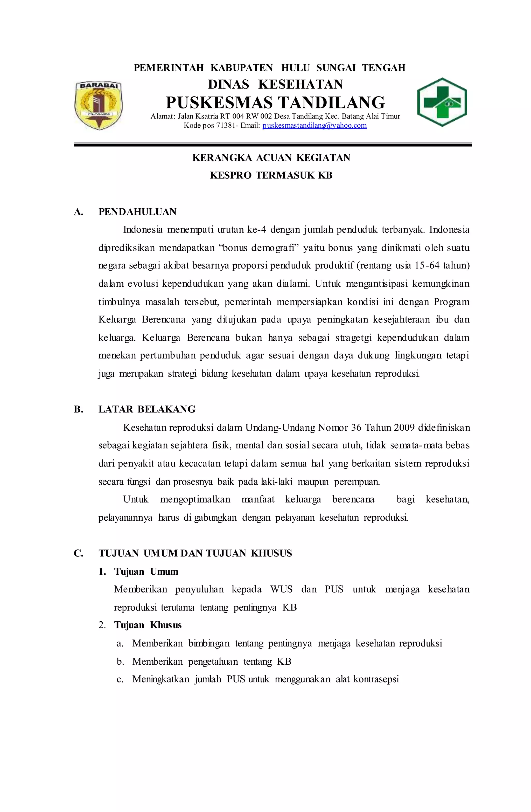 Kak kespro termasuk kb | DOCX