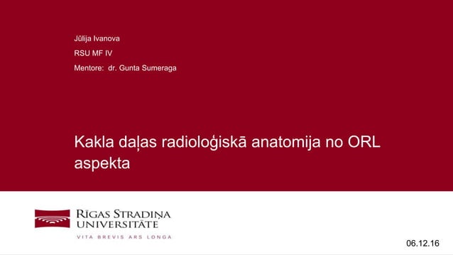 Kakla daļas radioloģiskā anatomija | PPTX
