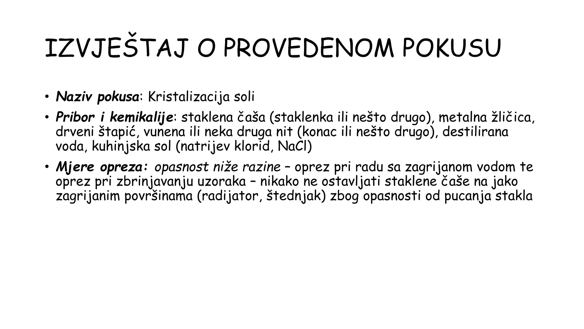 Kako napraviti kristale od soli (ionski kristali) (1) | PPTX