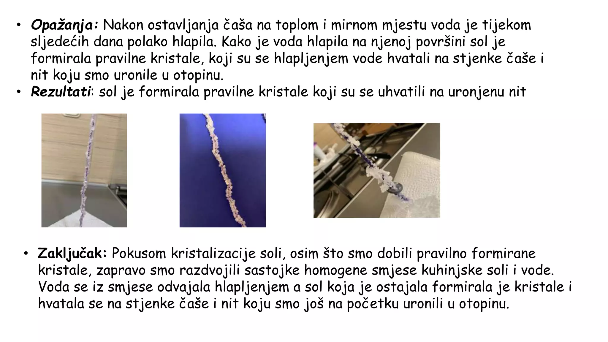 Kako napraviti kristale od soli (ionski kristali) (1) | PPTX