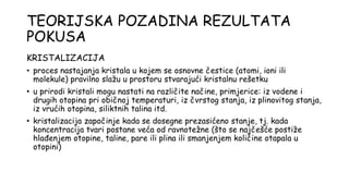 Kako napraviti kristale od soli (ionski kristali) (1) | PPTX