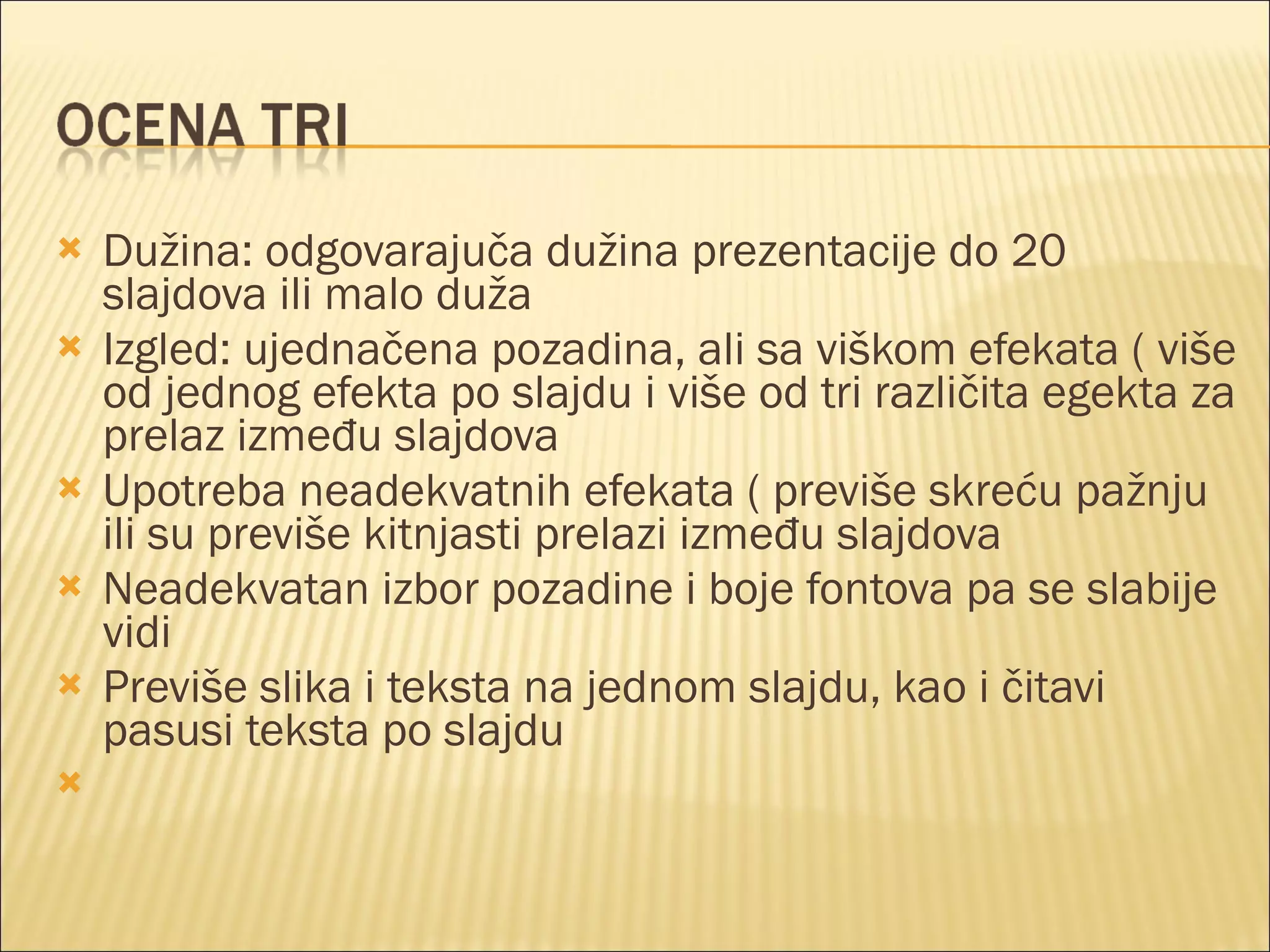 Kako oceniti prezentaciju kriterijumi za ocenjivanje | PPT