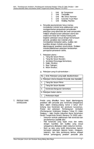 Kak pembangunan underpass dustira hasil reviu 6 3 20 | DOC