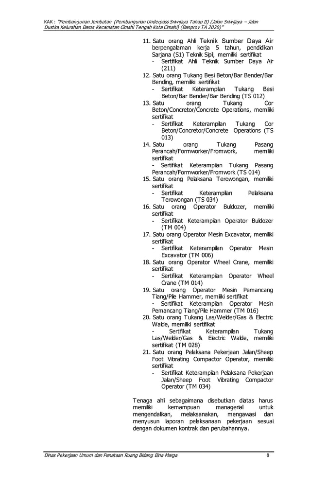 Kak pembangunan underpass dustira hasil reviu 6 3 20 | DOC