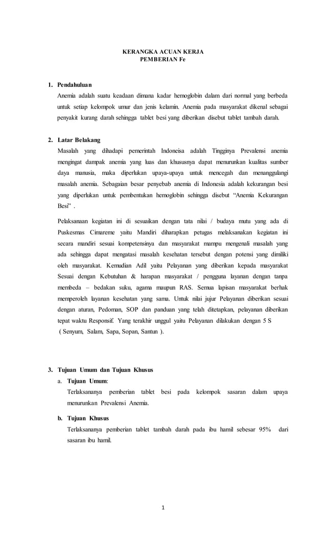 Kak pemberian fe sdh print | DOC