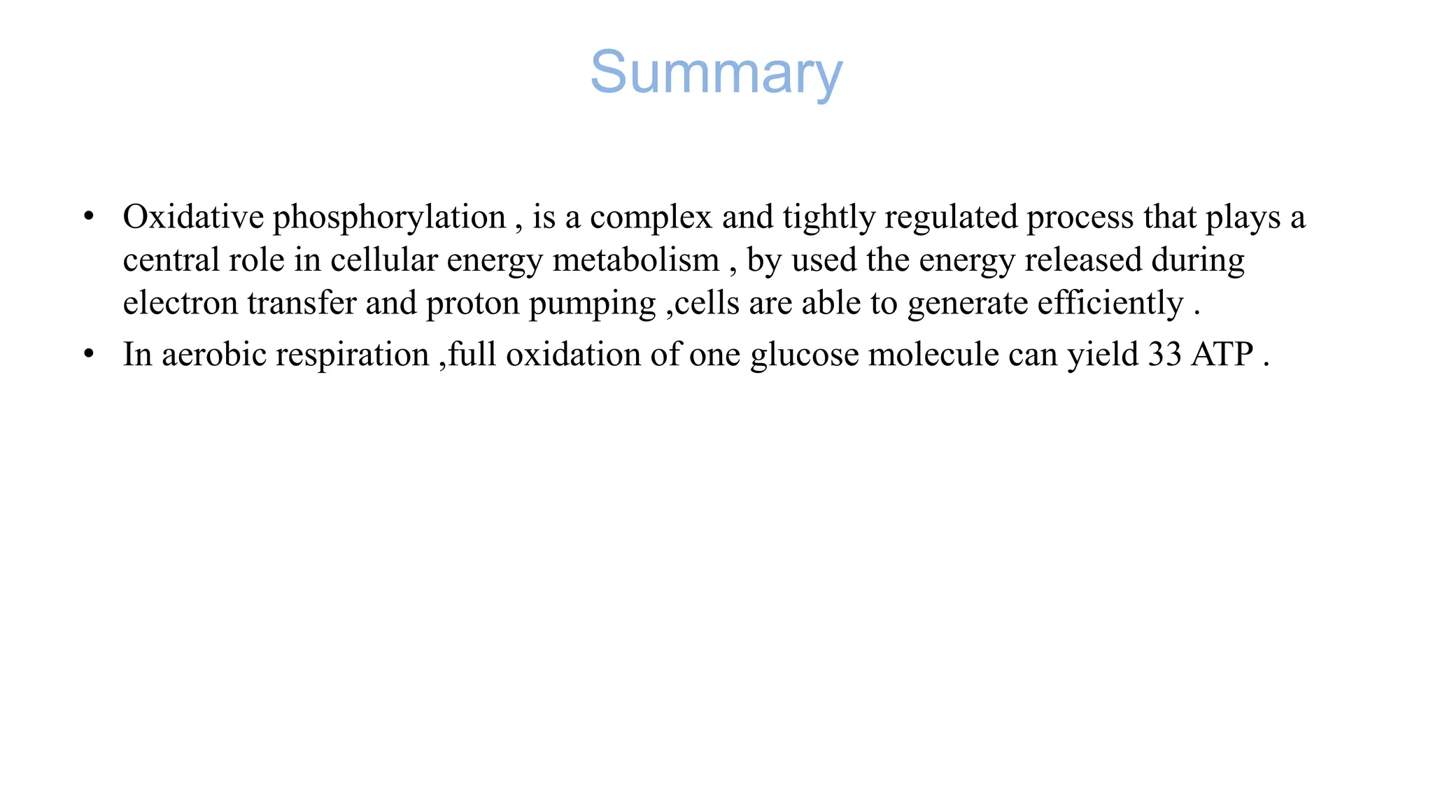 Oxidative phosphorylation and energy calculation of aerobic respiration ...