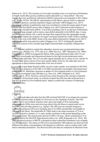 Detection of intact lava tubes at Marius Hills on the Moon by SELENE ...