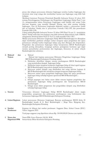 KAK RSUD RANDUDONGKAL ini adalah contoh KAK | PDF