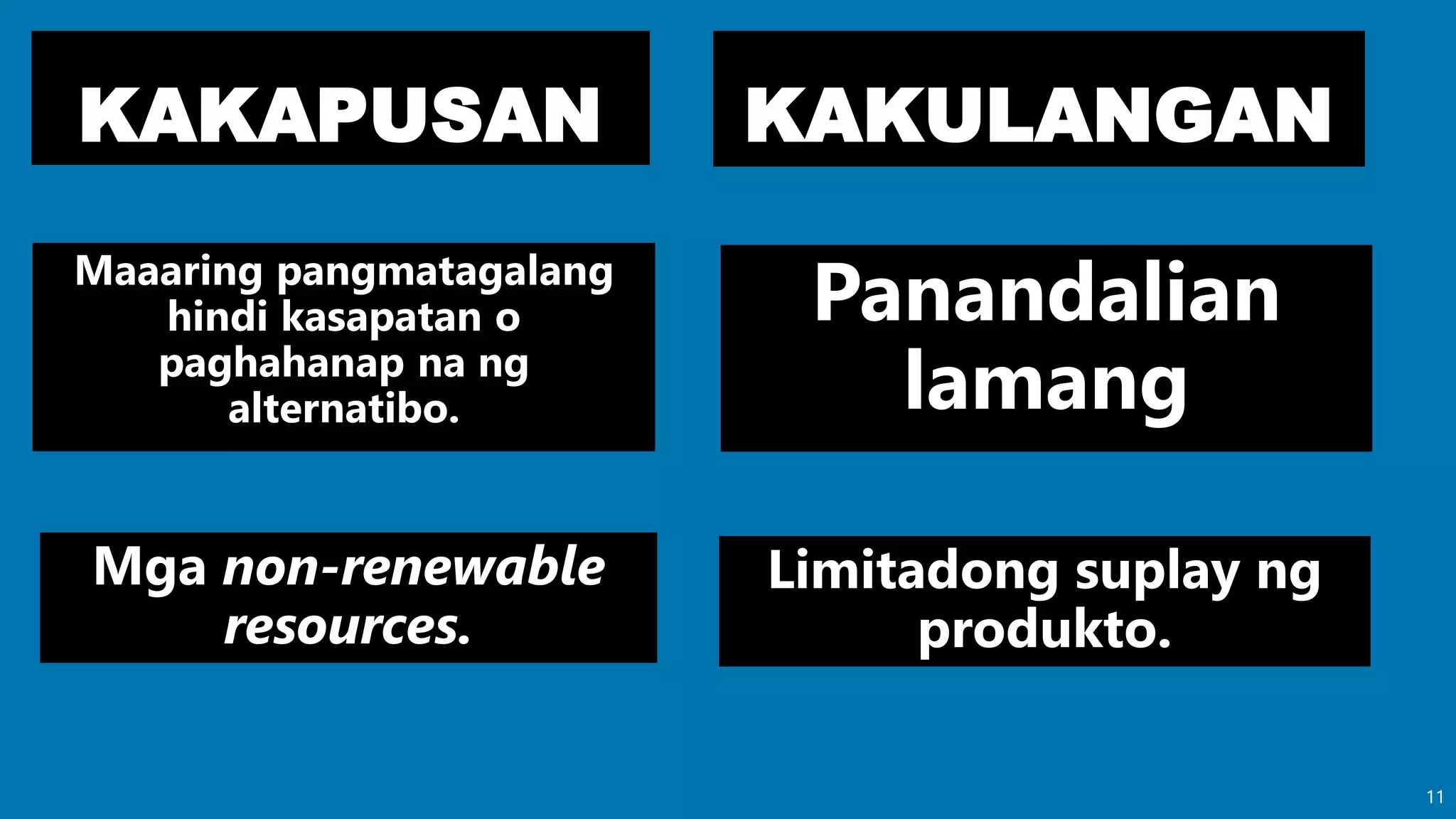 Kakulangan at Kakapusan | PPTX