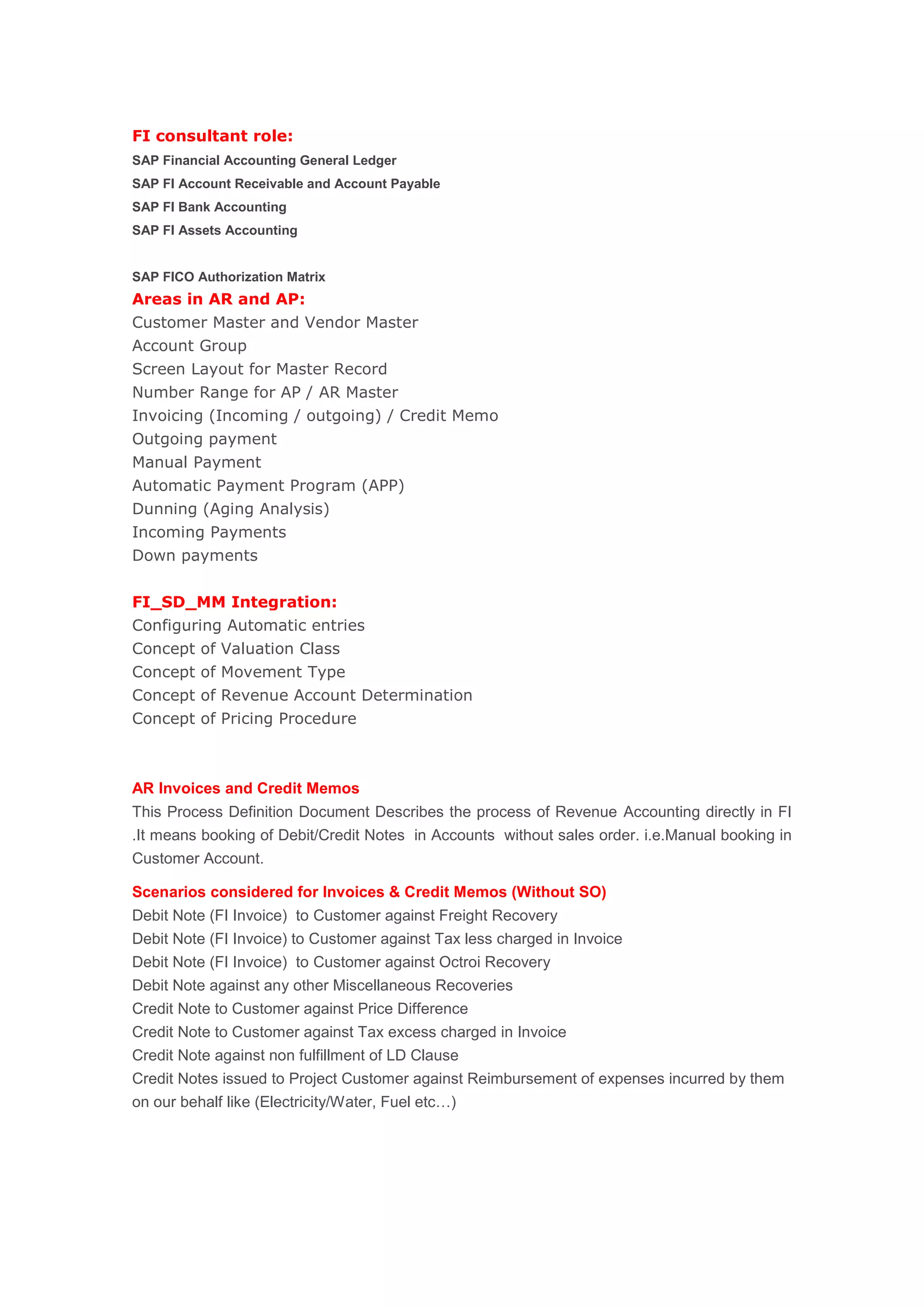 SAP FICO Collection | DOCX