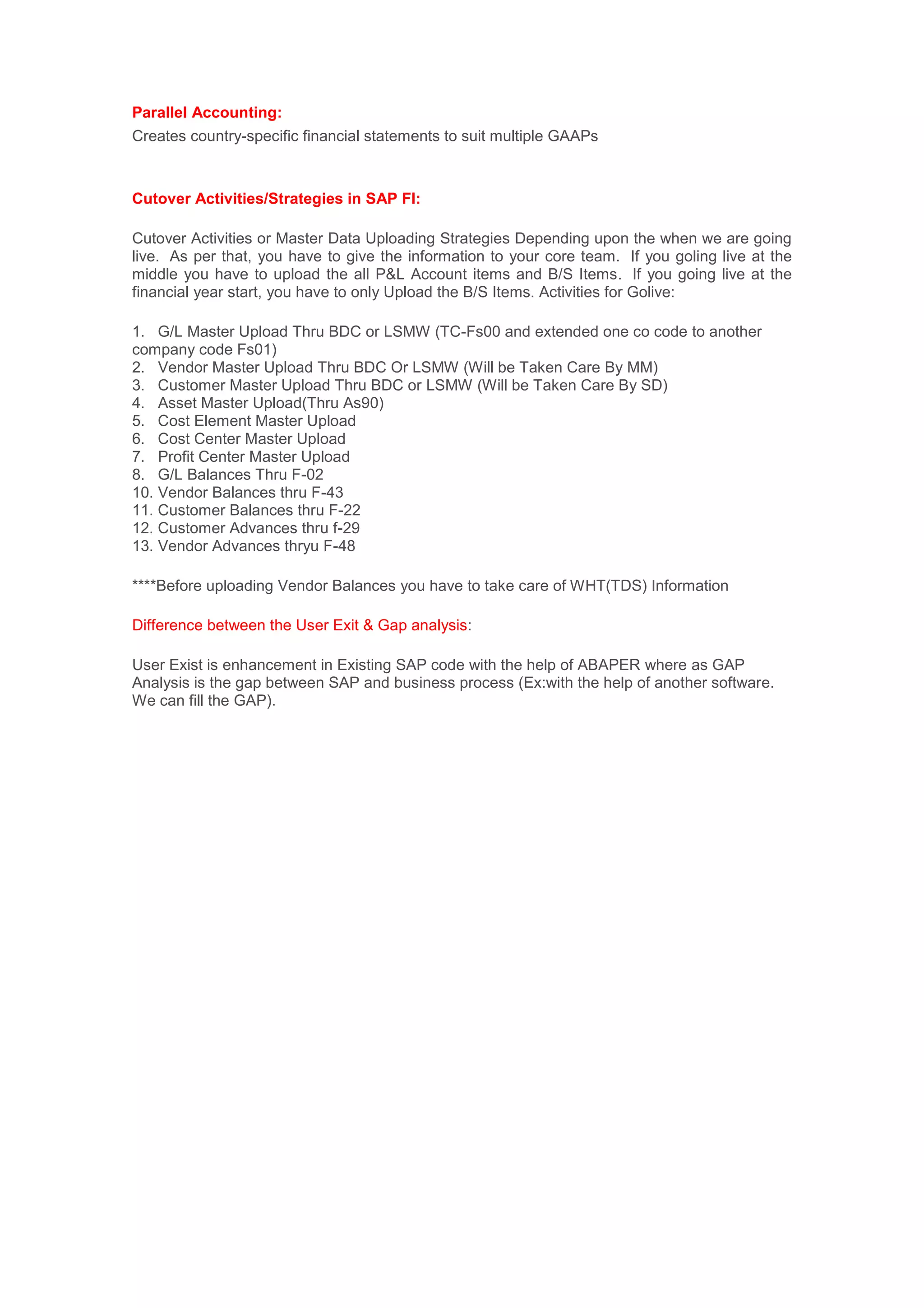 SAP FICO Collection | DOCX