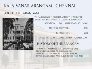 Kalaivanar arangam | PPTX