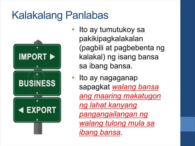 panlabas na sektor, export, import, karagdagang kita, produkto | PDF