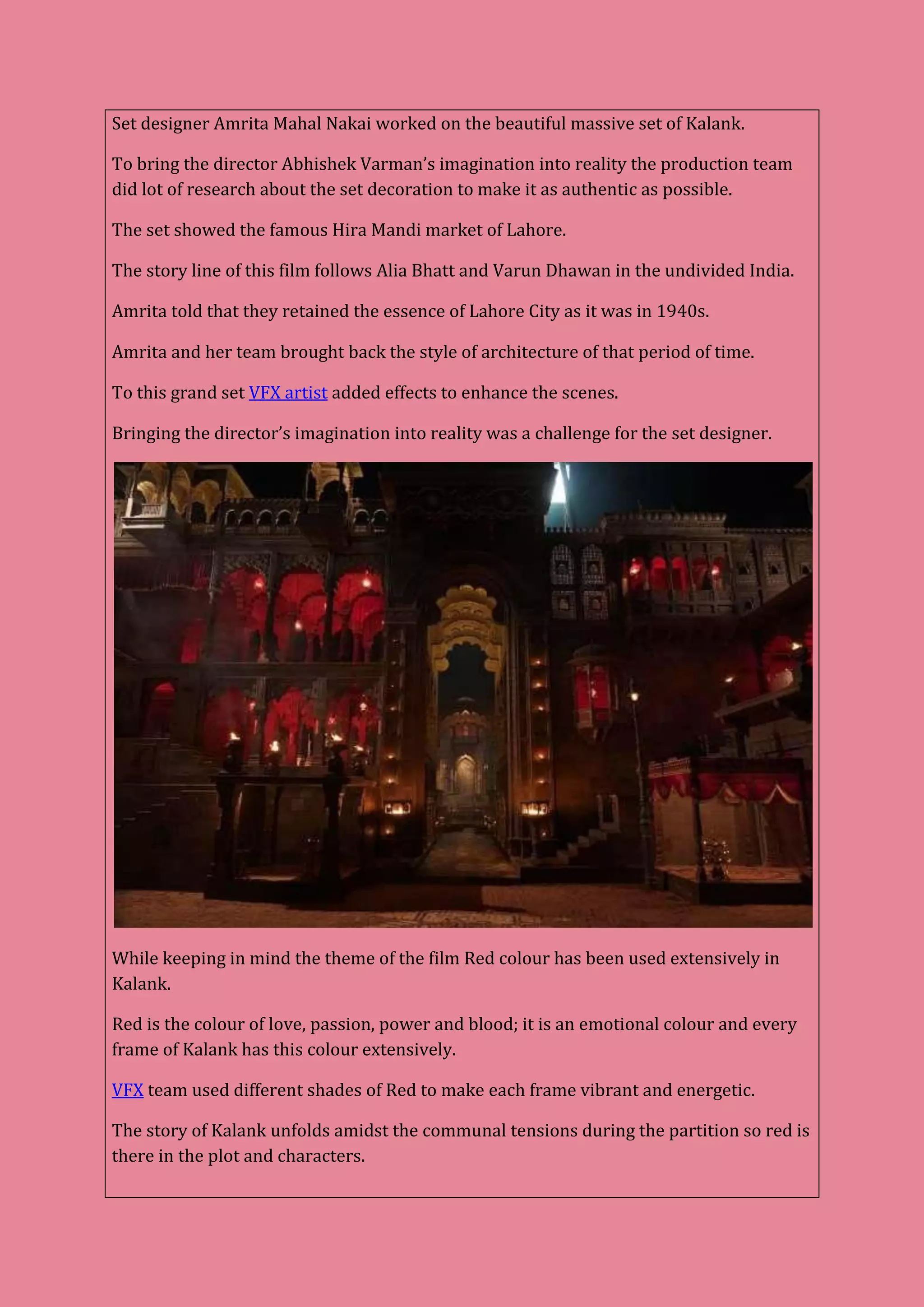 Kalank A VFX Rich Movie Know How | PDF